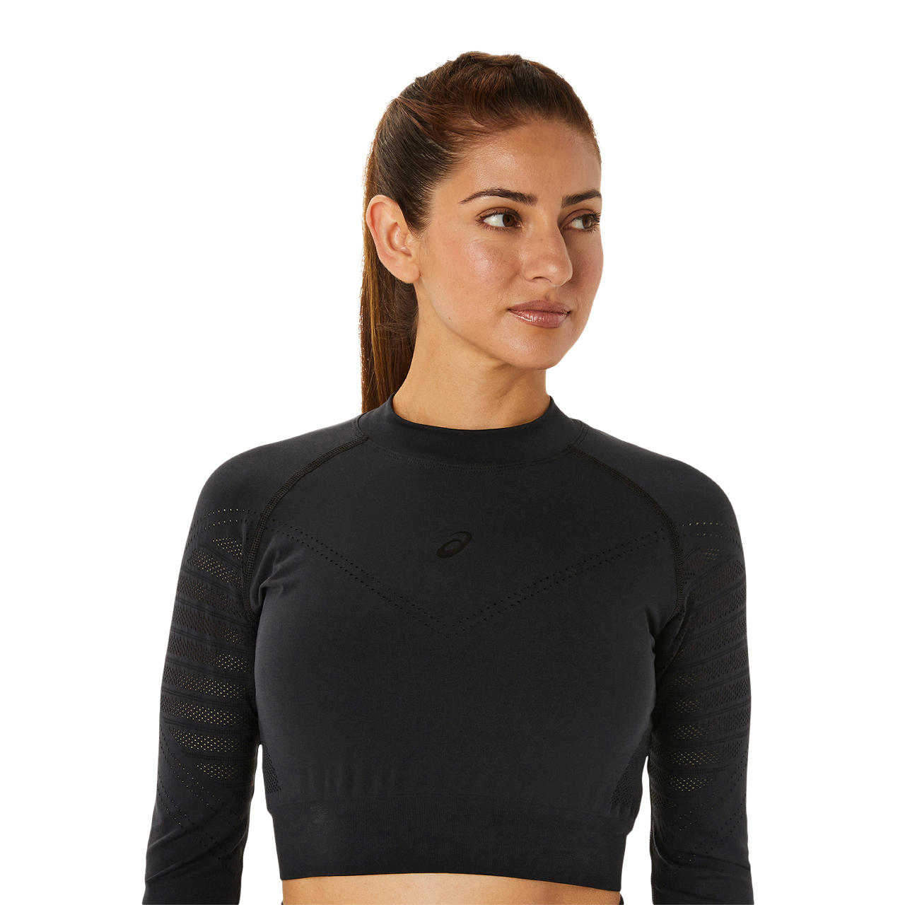 Asics Seamless Ls Crop Top Kadın Siyah Uzun Kollu Tshirt 2032C508-001