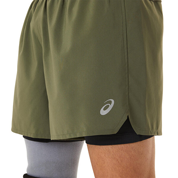 Asics Road 2-N-1 5In Short Erkek Haki Şort 2011C388-300
