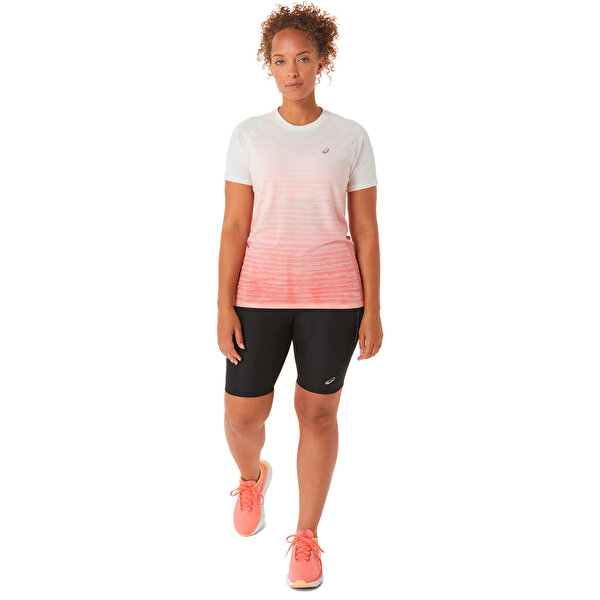Asics Seamless Ss Top Kadın Pembe Beyaz Kısa Kollu Tshirt 2012C385-100
