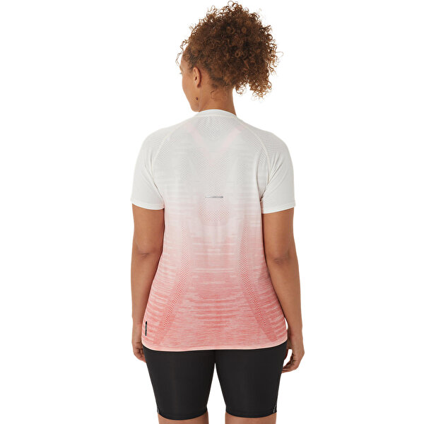 Asics Seamless Ss Top Kadın Pembe Beyaz Kısa Kollu Tshirt 2012C385-100